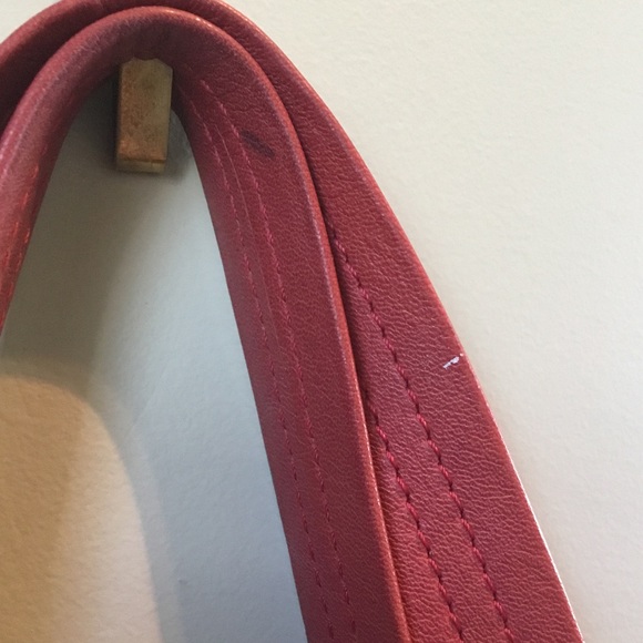 Lupo | Bags | Lupo Barcelona Red Leather Pleated Tiered Shoulder Bag ...